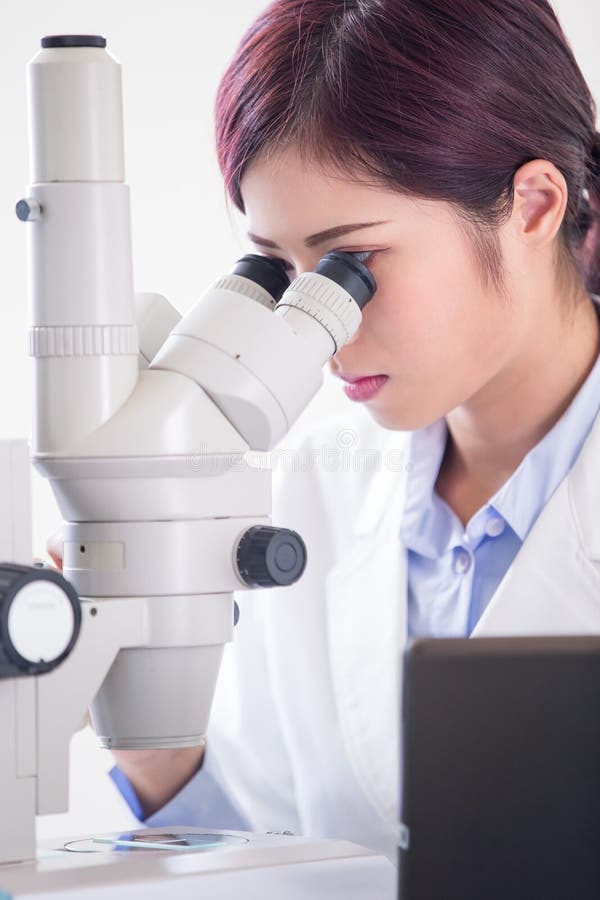 Man Scientist Use Microscope Stock Photo - Image of equipment, hospital ...
