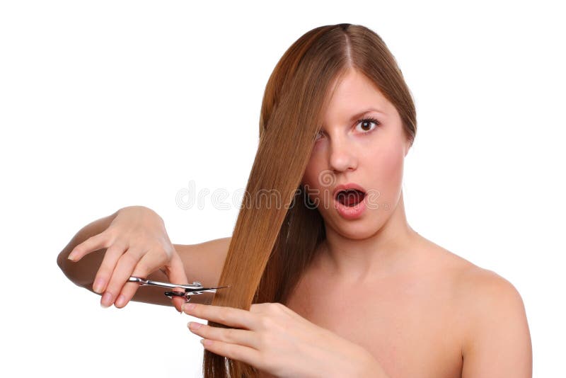 Woman with Scissors and Comb Stock Image - Image of female, color: 10068755