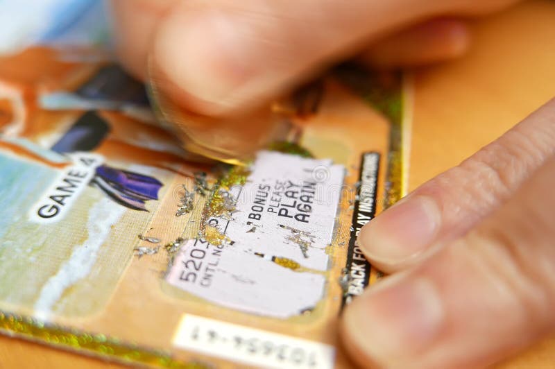 Woman Scratching Lottery Ticket Editorial Stock Image - Image of ...