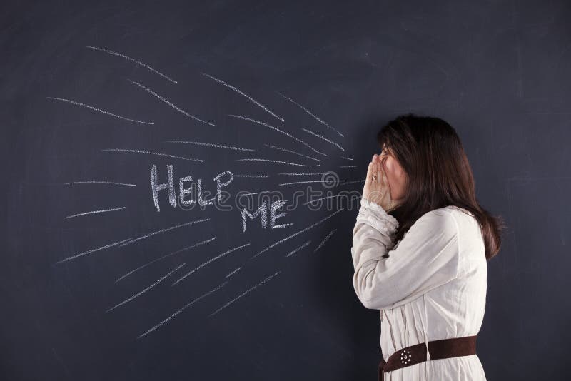 Woman screaming for help stock image. Image of speak - 35427243