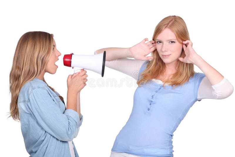 Woman Screaming at Her Friend Stock Image - Image of concept, angry ...