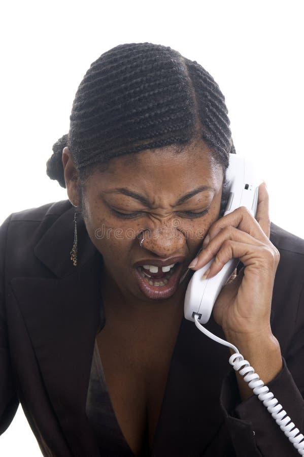 Woman Screaming in Telephone Stock Image - Image of beautiful ...