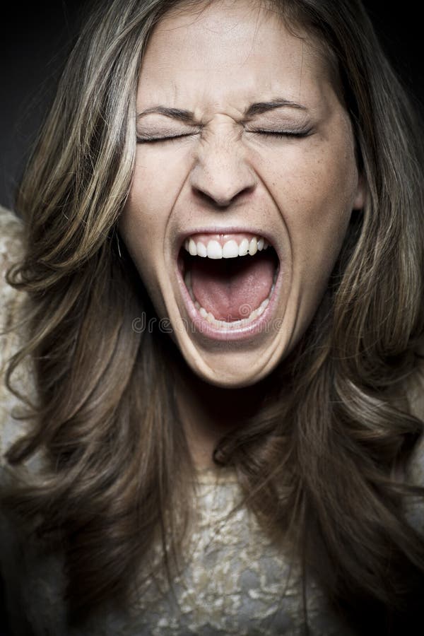 Woman screams loud stock photo. Image of revenge, screaming - 95668954