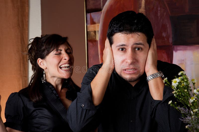 Woman screams at man stock image. Image of fight, couple - 12193299