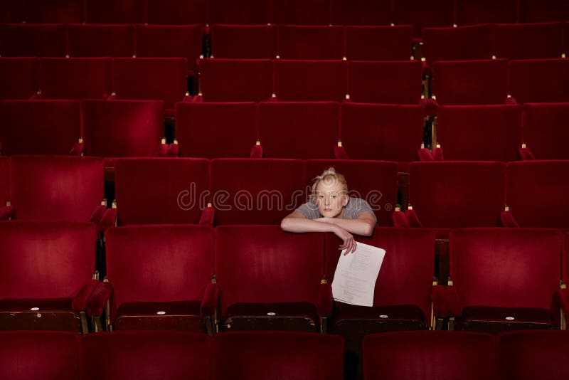 Woman with Script at Theatre Stall Stock Photo - Image of caucasian ...