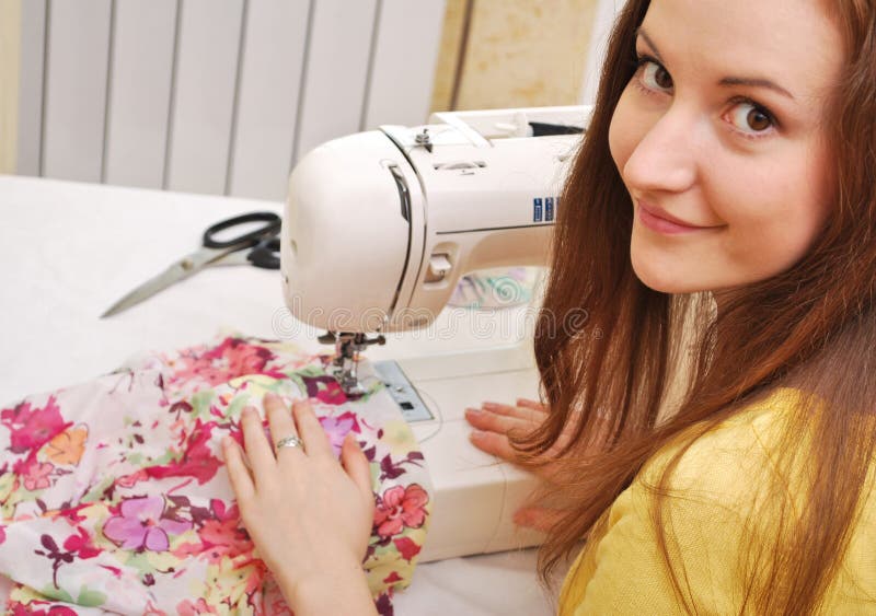 Woman seamstress work stock photo. Image of machine, adult - 32111594