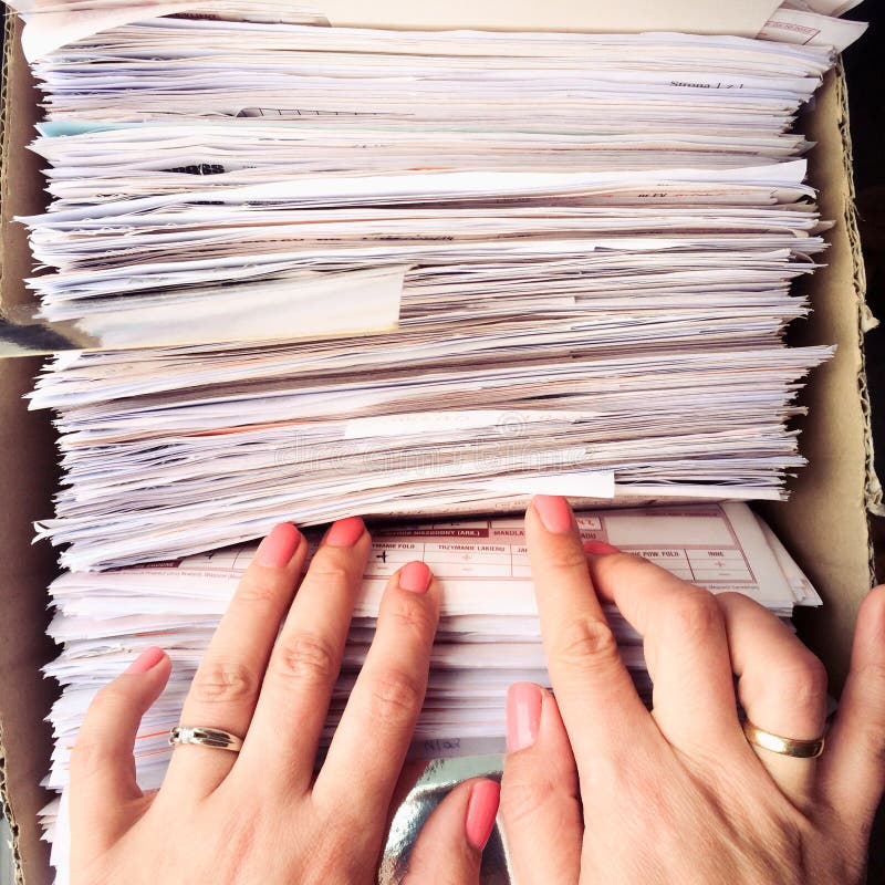 Woman Searching for Document Editorial Image - Image of woman, view ...