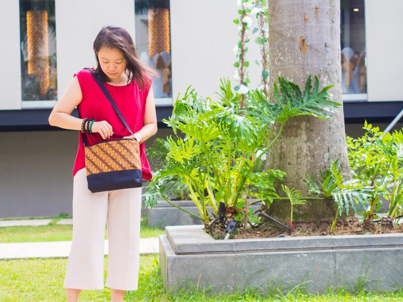 Woman Searching on Her Bag stock image. Image of lifestyles - 81954287