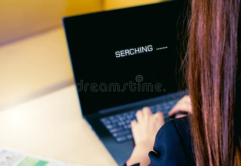 Woman is Searching Information in Internet Stock Image - Image of ...