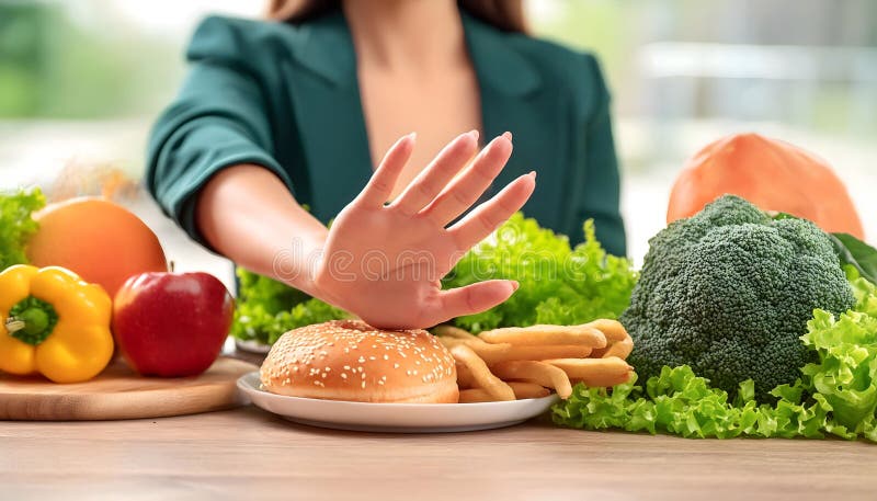 Woman Sitting At Table With Plate Of Food Stock Illustration