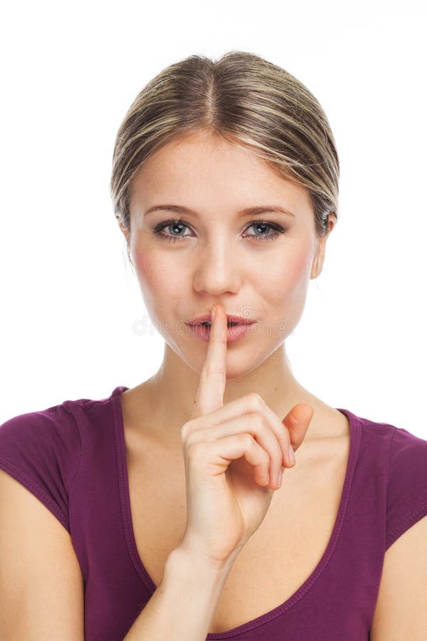 Shhhhhh stock photo. Image of american, girl, pretty, secret - 708188