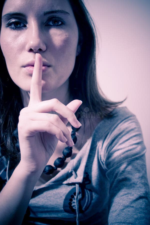 Woman secret stock image. Image of beautiful, quiet, sign - 3086447