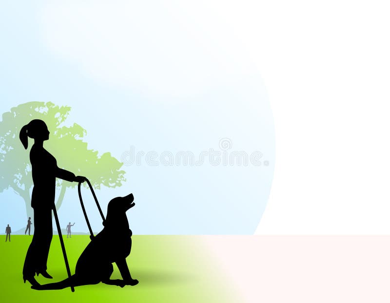 Woman with Seeing Eye Dog stock vector. Illustration of vector - 4232757