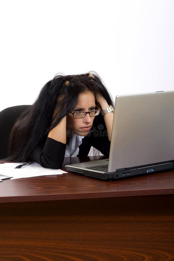 Woman Seeing Something Shocking on Her Computer Stock Image - Image of ...