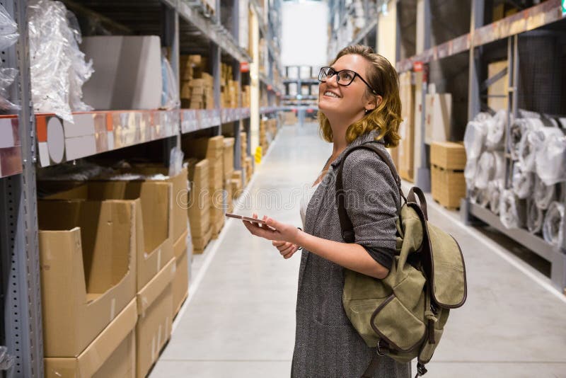 Woman in the Self-service Warehouse Stock Photo - Image of ...