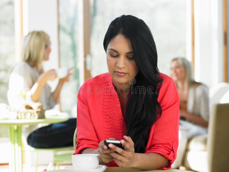 Woman Sending Text Message in Cafe Stock Photo - Image of people ... Woman Sending Text Message in Cafe Stock Photo - Image of people ...