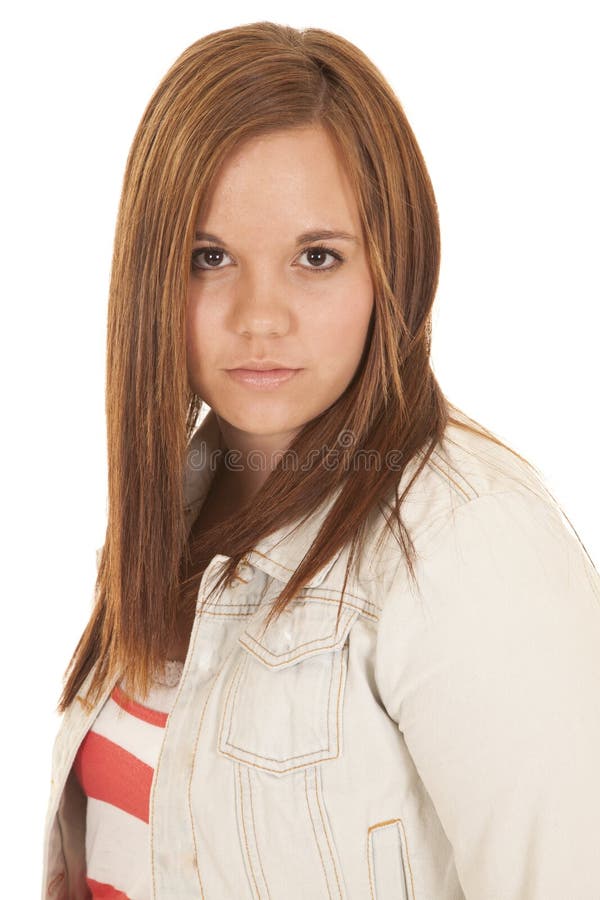 Woman Serious Stand Side Looking Stock Image - Image of elegance, eyes ...