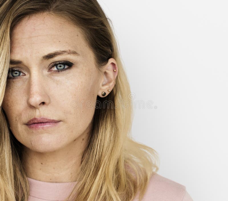 Woman Serious Studio Portrait Concept Stock Image - Image of look ...
