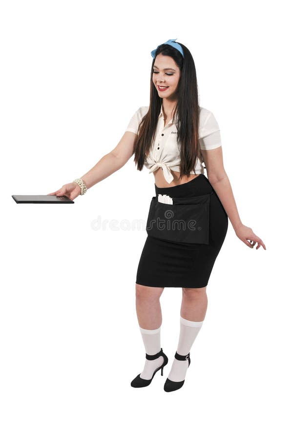 Woman server or waitress stock image. Image of employee - 93257275