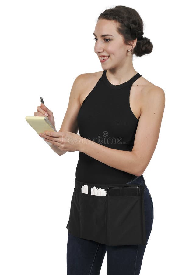 Woman server or waitress stock image. Image of ordering - 94785351