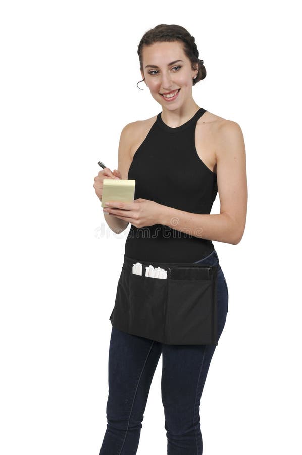 Woman server or waitress stock photo. Image of drink - 94785586