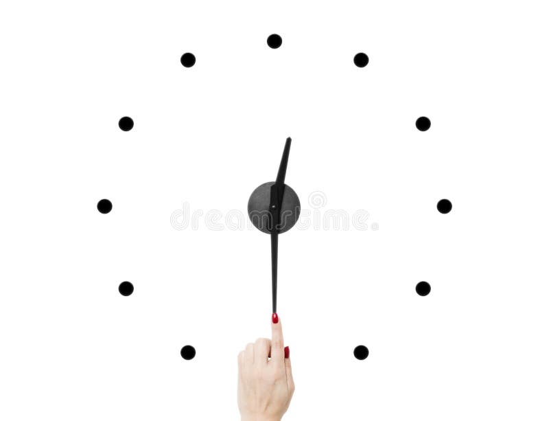 Woman Set New Time on Clocks Stock Image - Image of occupation ...