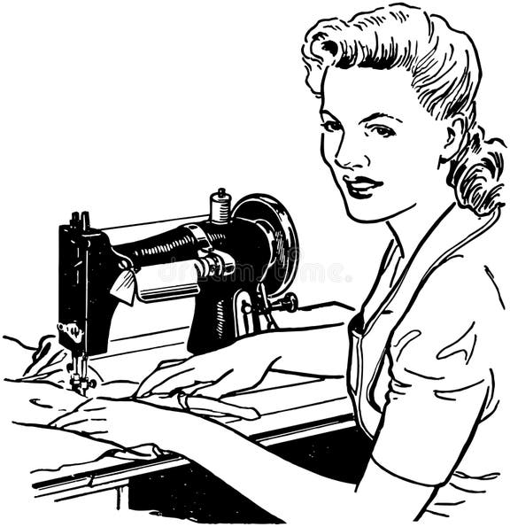 Lady Sewing Stock Illustrations – 1,851 Lady Sewing Stock Illustrations ...