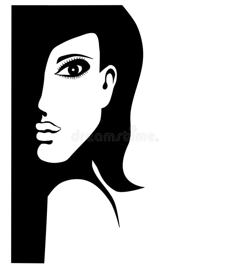 Woman in shadow. stock vector. Illustration of female - 33641775
