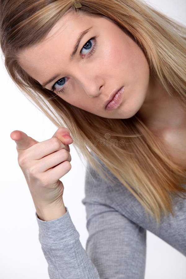 Woman shaking her finger stock image. Image of begrudging - 26944771