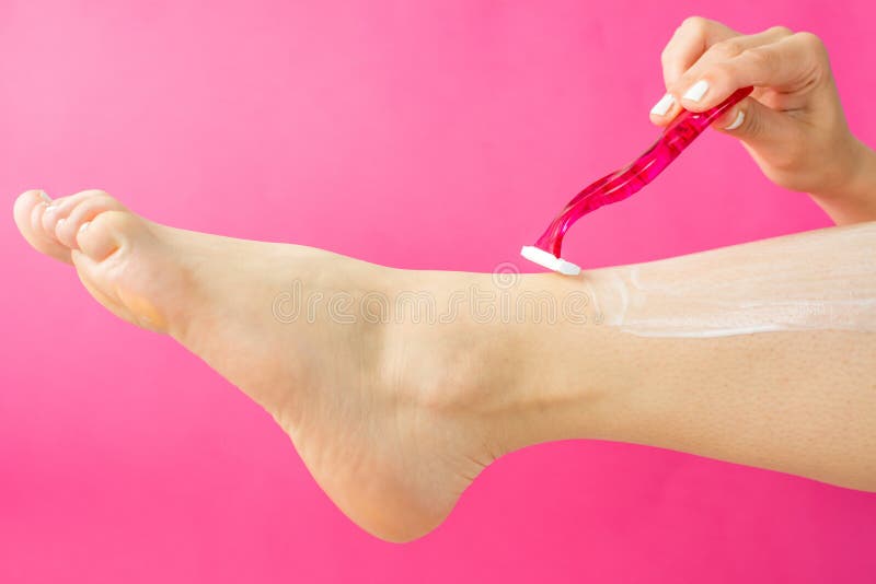 Woman shaving her leg stock image. Image of legs, shaver - 70544933