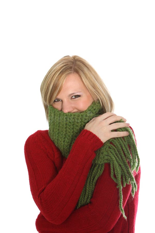 Woman Shivering in the Winter Cold Stock Photo - Image of scarf, woman ...