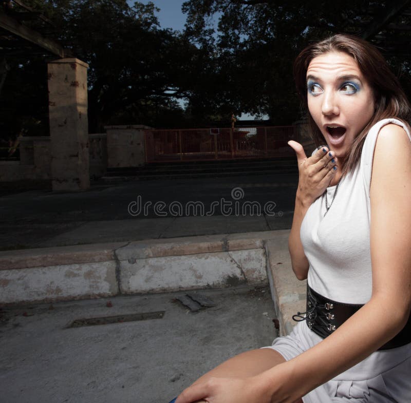 Woman in shock stock image. Image of color, open, flash - 9366047