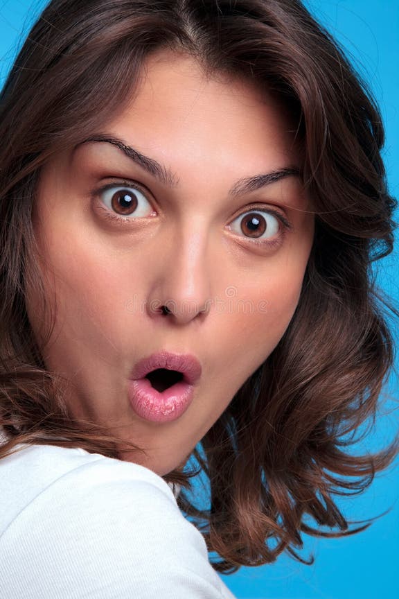 Woman with a Shocked Expression Stock Image - Image of people, open ...
