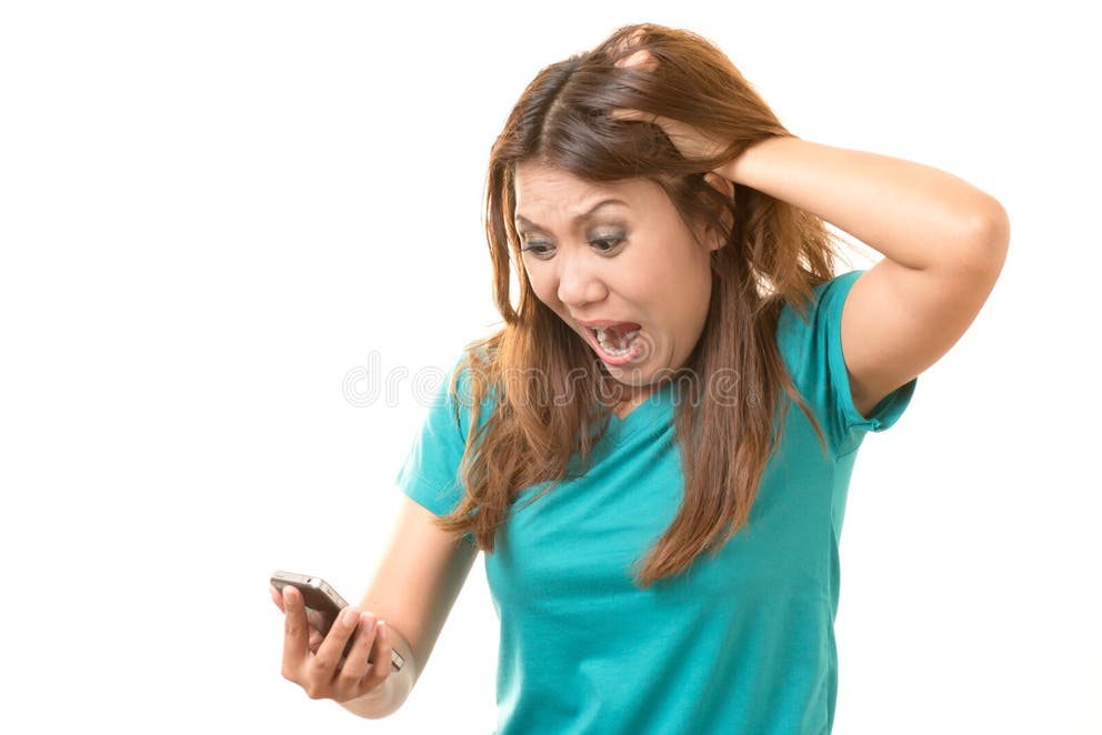 Woman shocked stock image. Image of brown, hair, agape - 44916775