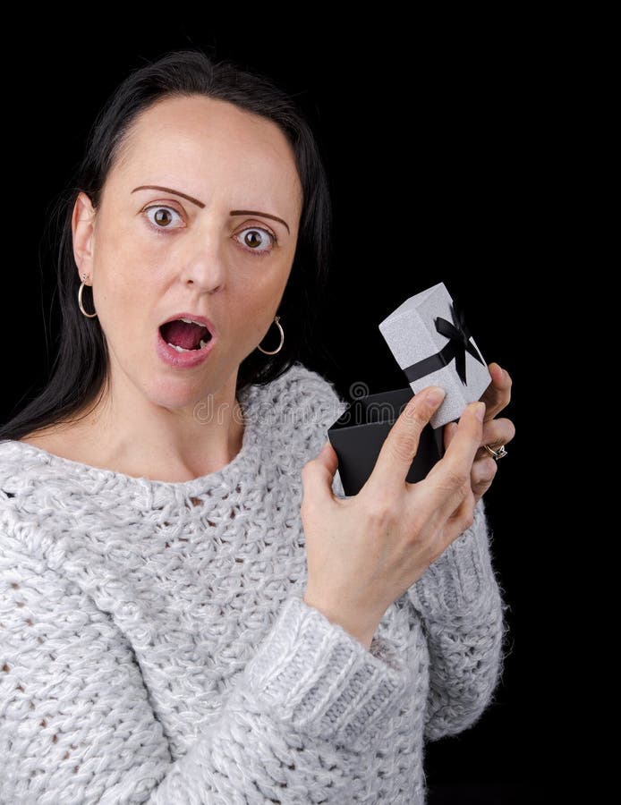 Man Giving a Gift Box To a Woman Stock Image - Image of holiday ...
