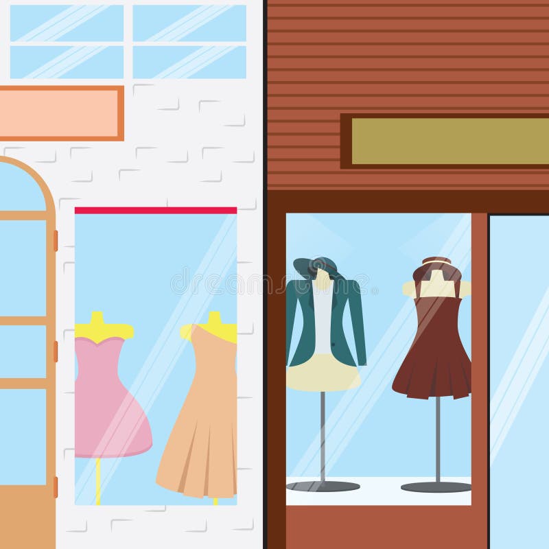 Woman Shopping Outlets. Vector Illustration Decorative Design Stock ...