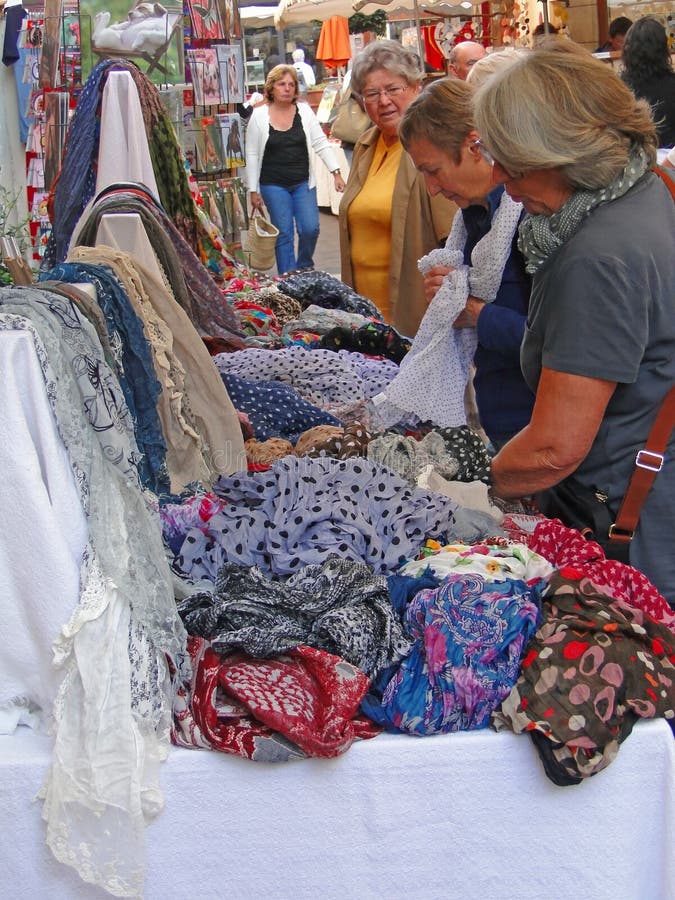 A Woman Shops for a Colorful Scarf Editorial Image - Image of accessory ...