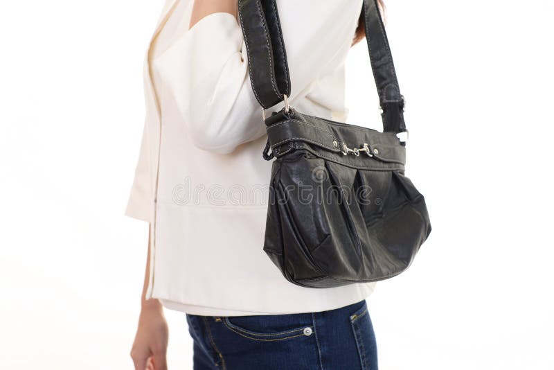 Woman with a shoulder bag stock image. Image of japanese - 93332911