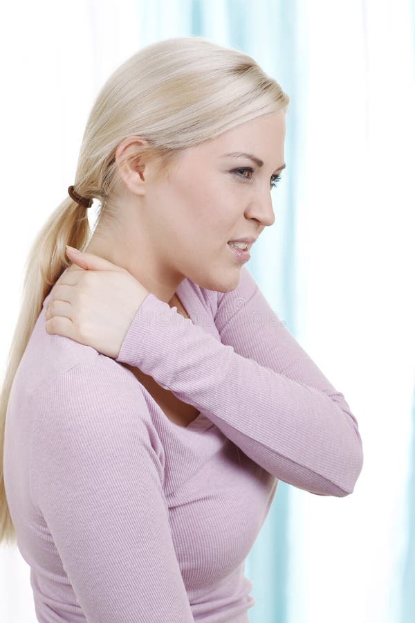 Woman with shoulder pain stock photo. Image of incapacitatet - 35691370