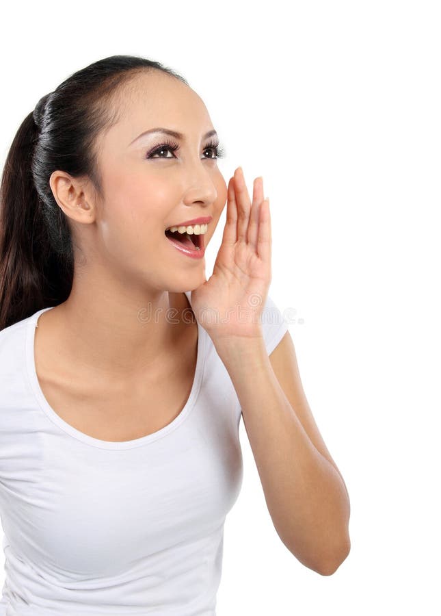 Woman shouting stock image. Image of sound, closeup, beauty - 24365407