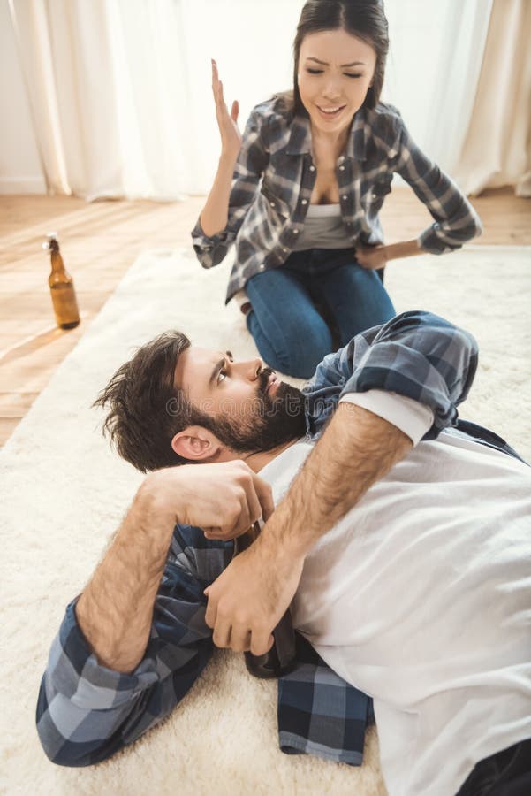 Woman Shouting on Drunk Man Stock Photo - Image of arguing, people ...