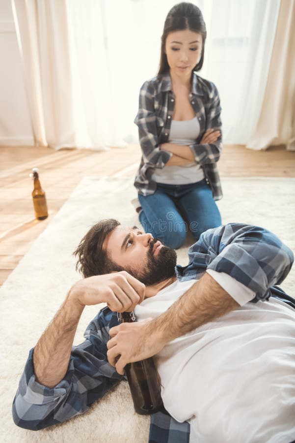 Woman Shouting on Drunk Man Stock Image - Image of male, alcoholism ...