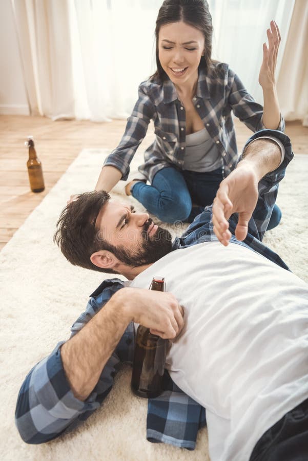 Woman Shouting on Drunk Man Stock Image - Image of people, addiction ...