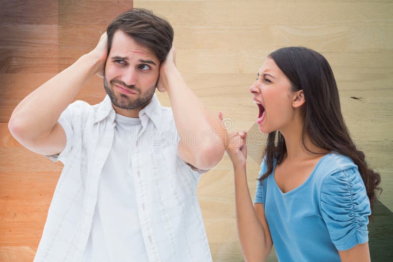 Woman Shouting on Man while Fighting at Home Stock Image - Image of ...