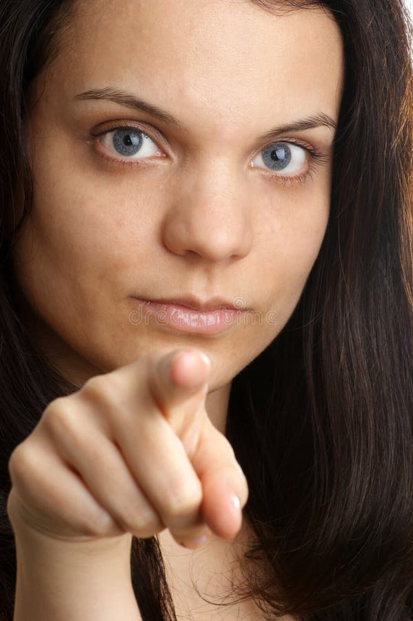 Woman Show with Her Fingertip Stock Image - Image of female, hand: 16430857