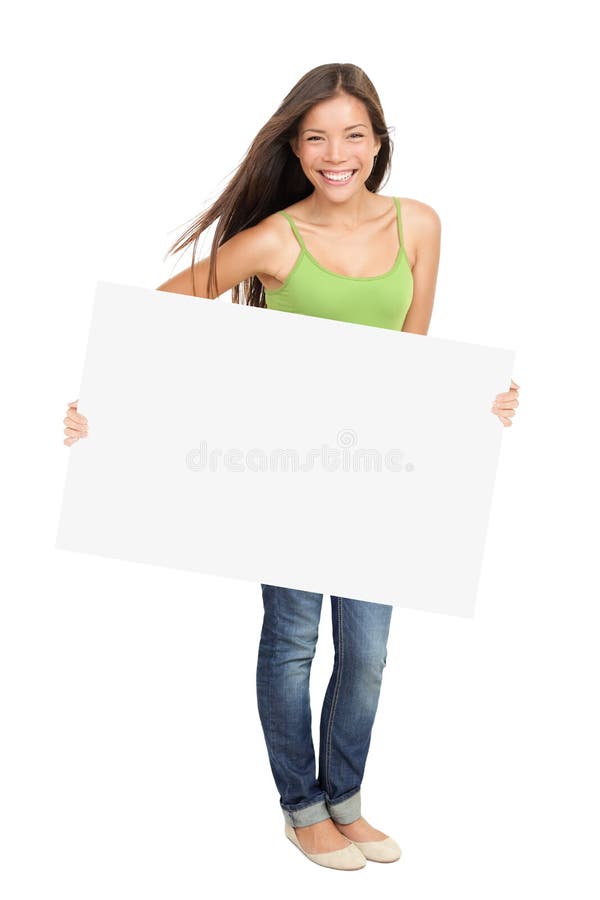 BEautiful Woman Holding Blank Sign Stock Image - Image of board, ethnic ...