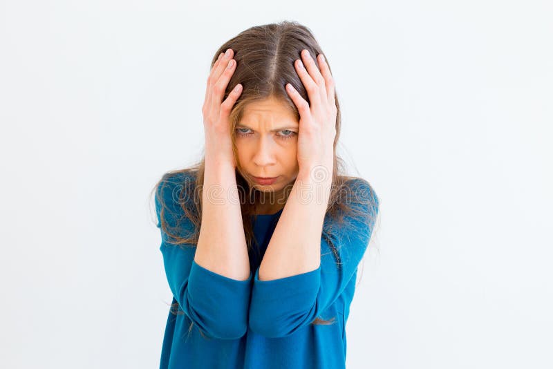 Woman showing emotions stock photo. Image of portrait - 114518830