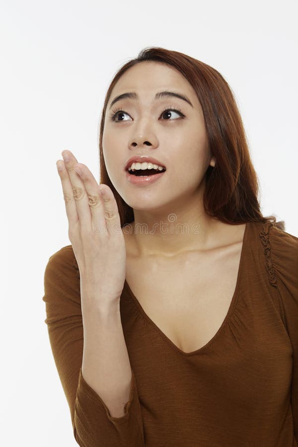 Woman showing hand gesture stock image. Image of ethnicity - 185430375