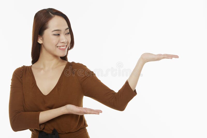 Woman Showing a Whispering Hand Gesture Stock Image - Image of ...