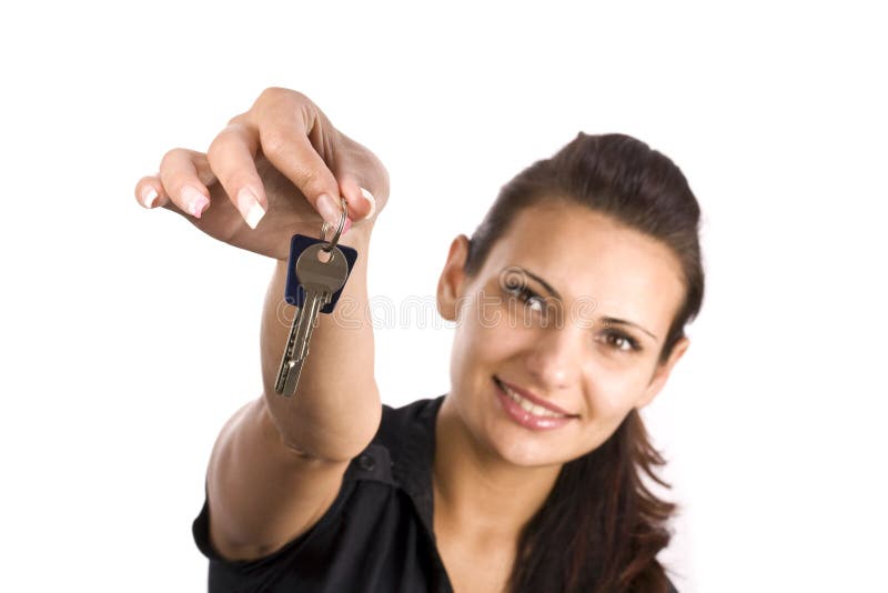 Woman showing key stock image. Image of happy, keys, face - 15477995